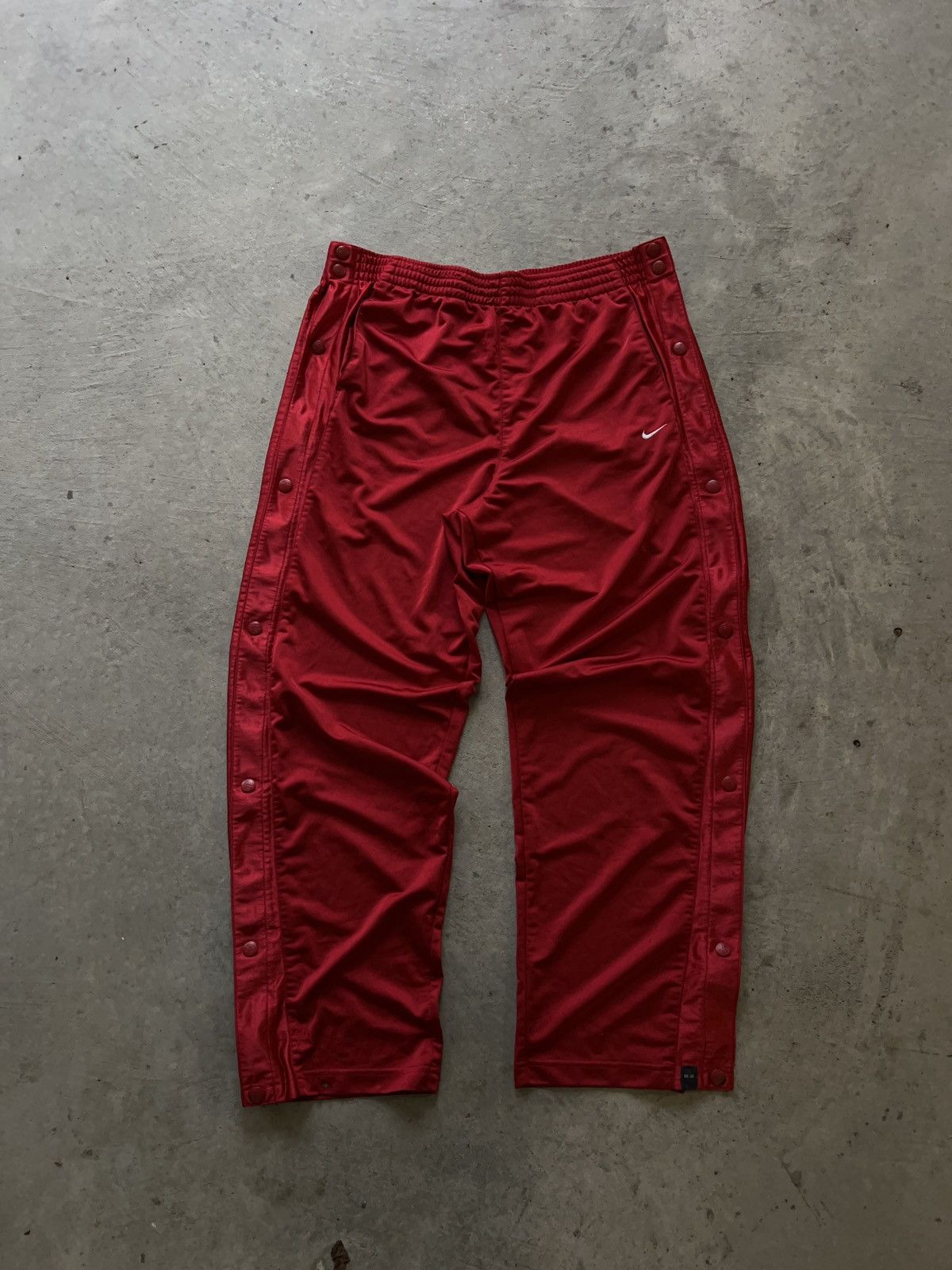 Nike × Streetwear × Vintage CRAZY Vintage Nike Tearaway Red Snap Button ...