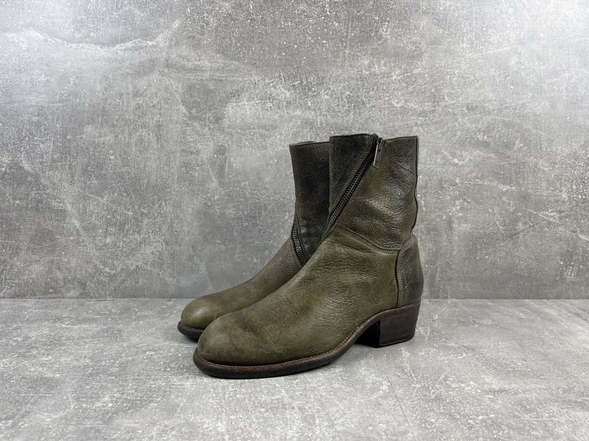 Ma+ Vintage Italian Avant Garde Poell Leather Zip Khaki Boots | Grailed