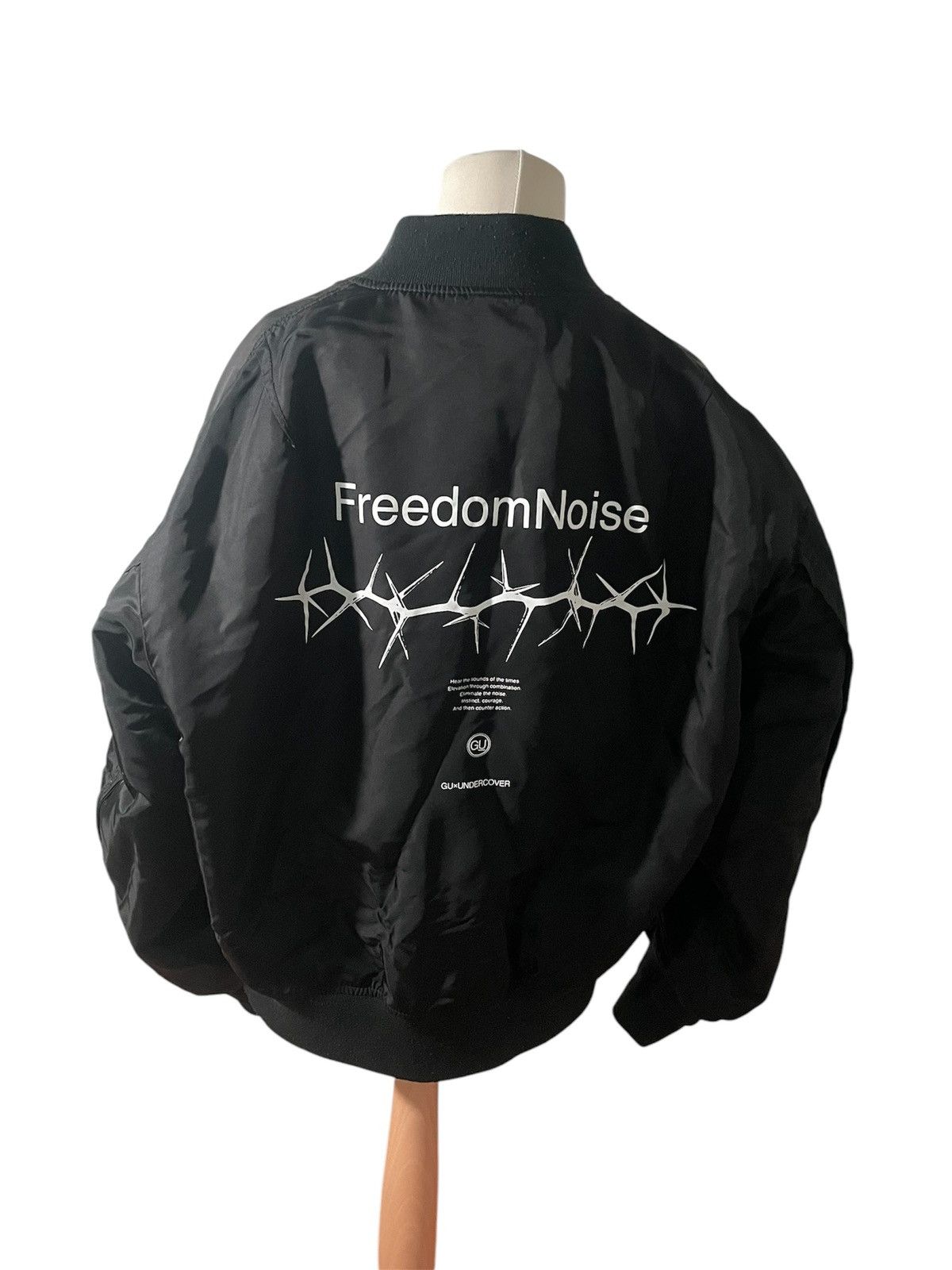 GU × Undercover GU x Undercover black bomber jacket “Freedom Noise ...