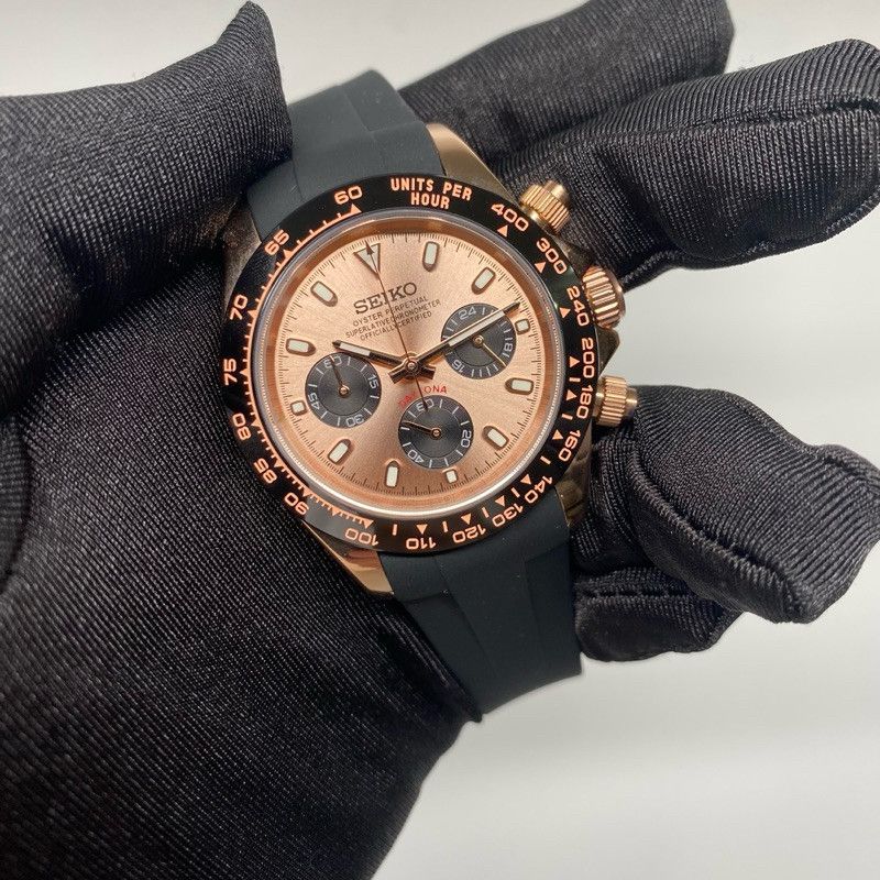 Custom Seiko Mod Mechanical Automatic Watch Rose Gold Daytona | Grailed