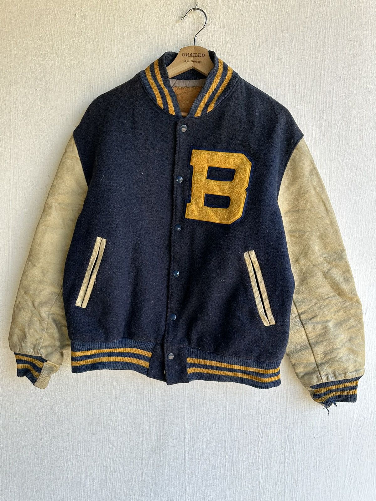 Golden Bear × Leather Jacket × Varsity Jacket Vintage Golden Bear ...