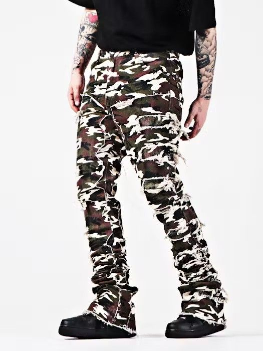 Japanese Brand × Jean × Streetwear Camo Stack Denim Jeans | Grailed