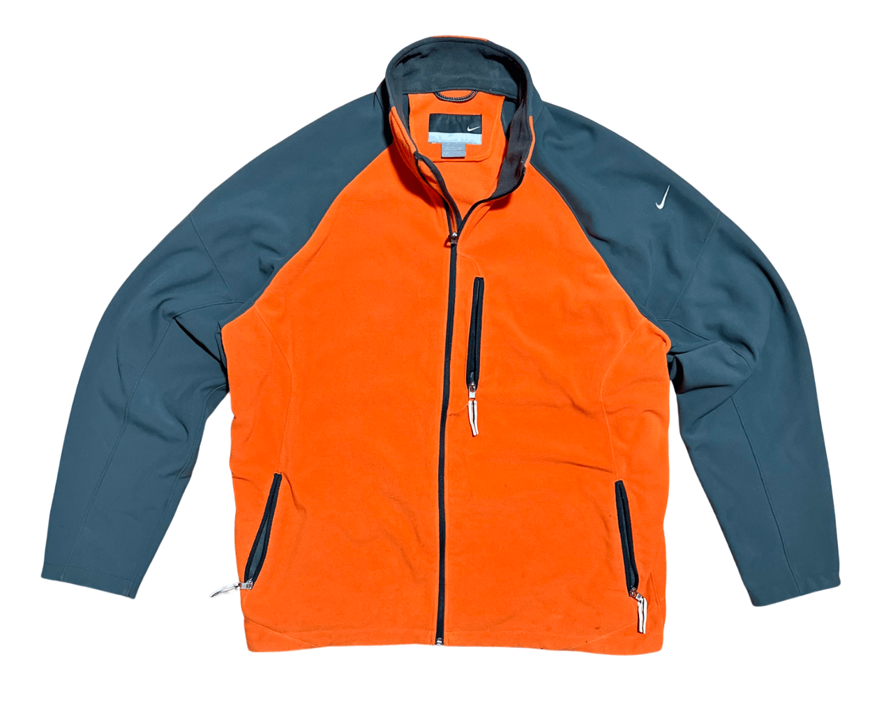 Nike Nike Retro Orange & Gray Fleece Full Zip Collared Jacket | Grailed