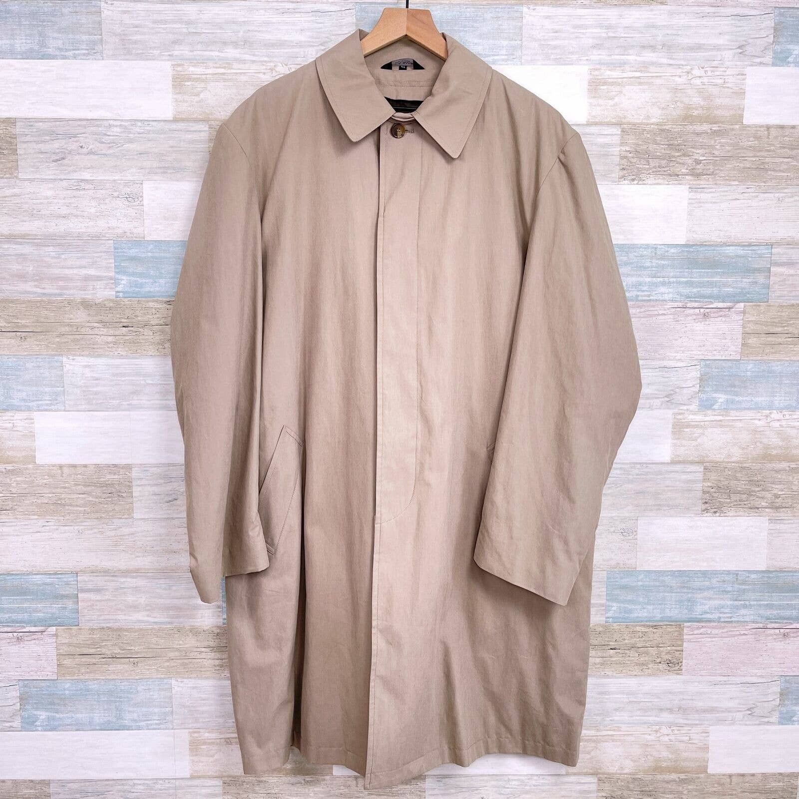 Jos. A. Bank Jos A Bank Long Trench Coat Beige Flannel Mens 42L | Grailed