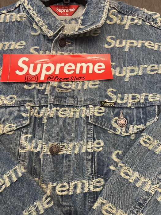 Supreme Supreme Frayed Logos Denim Trucker Jacket | Grailed