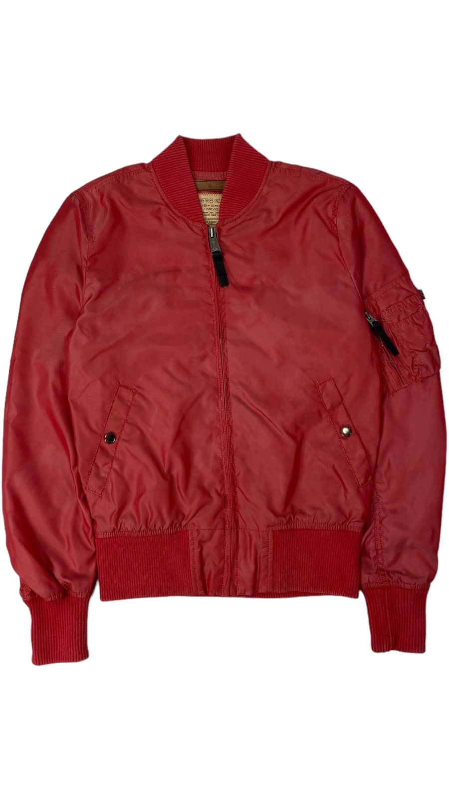 Alpha Industries LASTDROP🔥Alpha Industries MA-1 Red Nylon Light Bomber ...