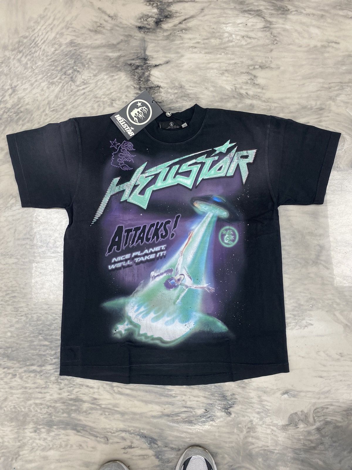 HELLSTAR New Hellstar Attacks UFO Tee black size medium | Grailed