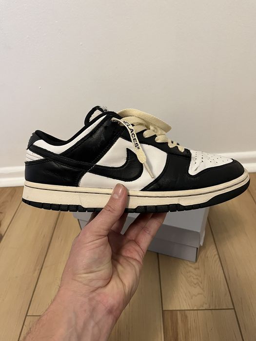 Nike Custom Aged Nike Dunk Low Pandas! | Grailed