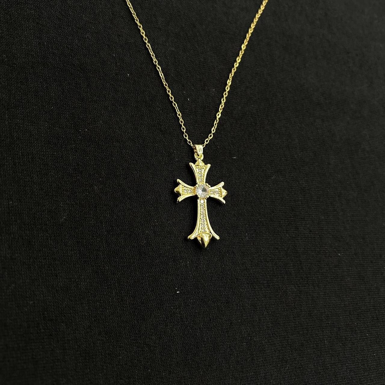 Japanese Brand × Streetwear × Vintage Y2K 2000s Gold Color Cross Punk ...