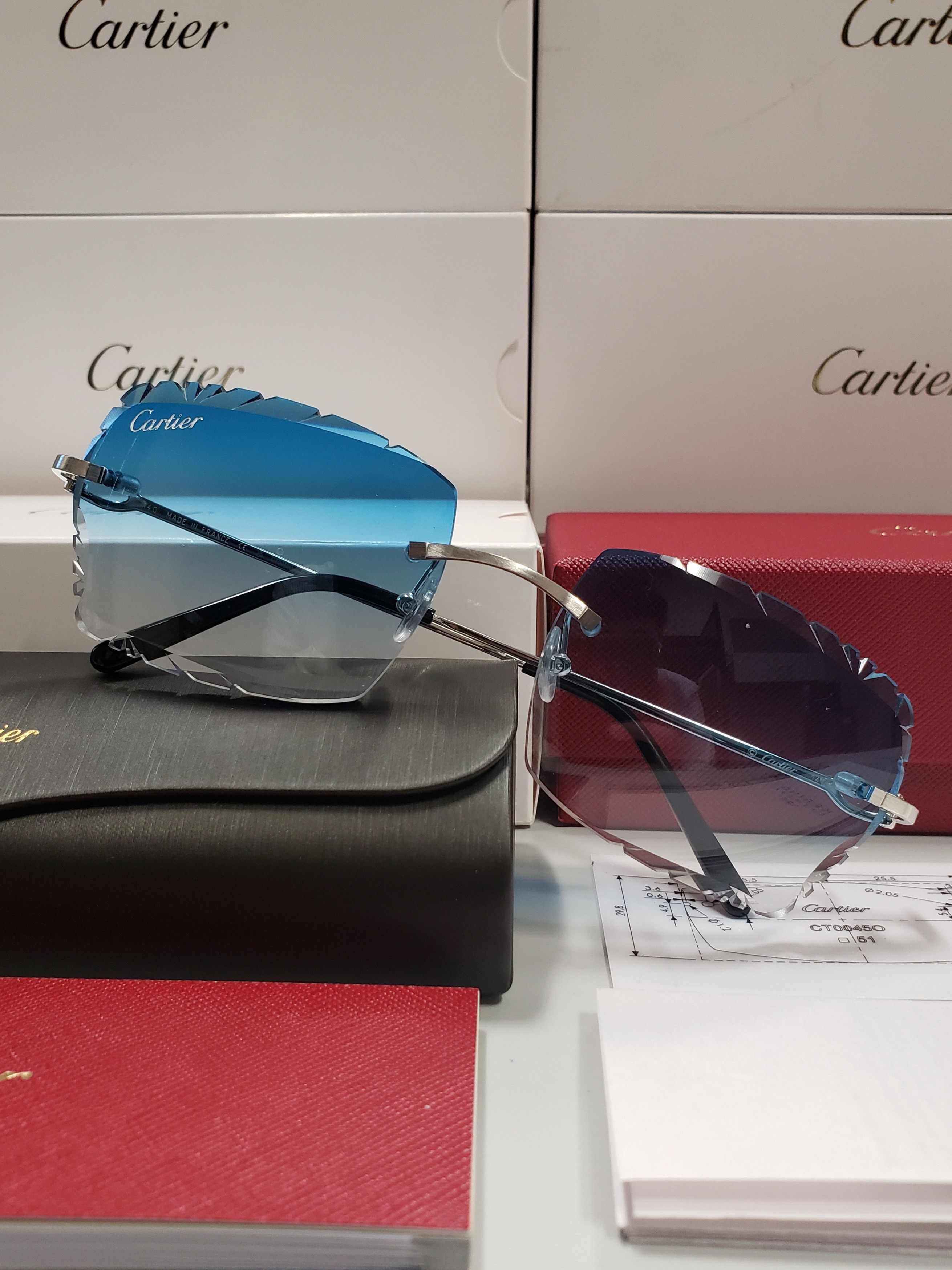 Cartier Cartier Sunglasses Harmattan Platinum Custom Diamond Cuts | Grailed