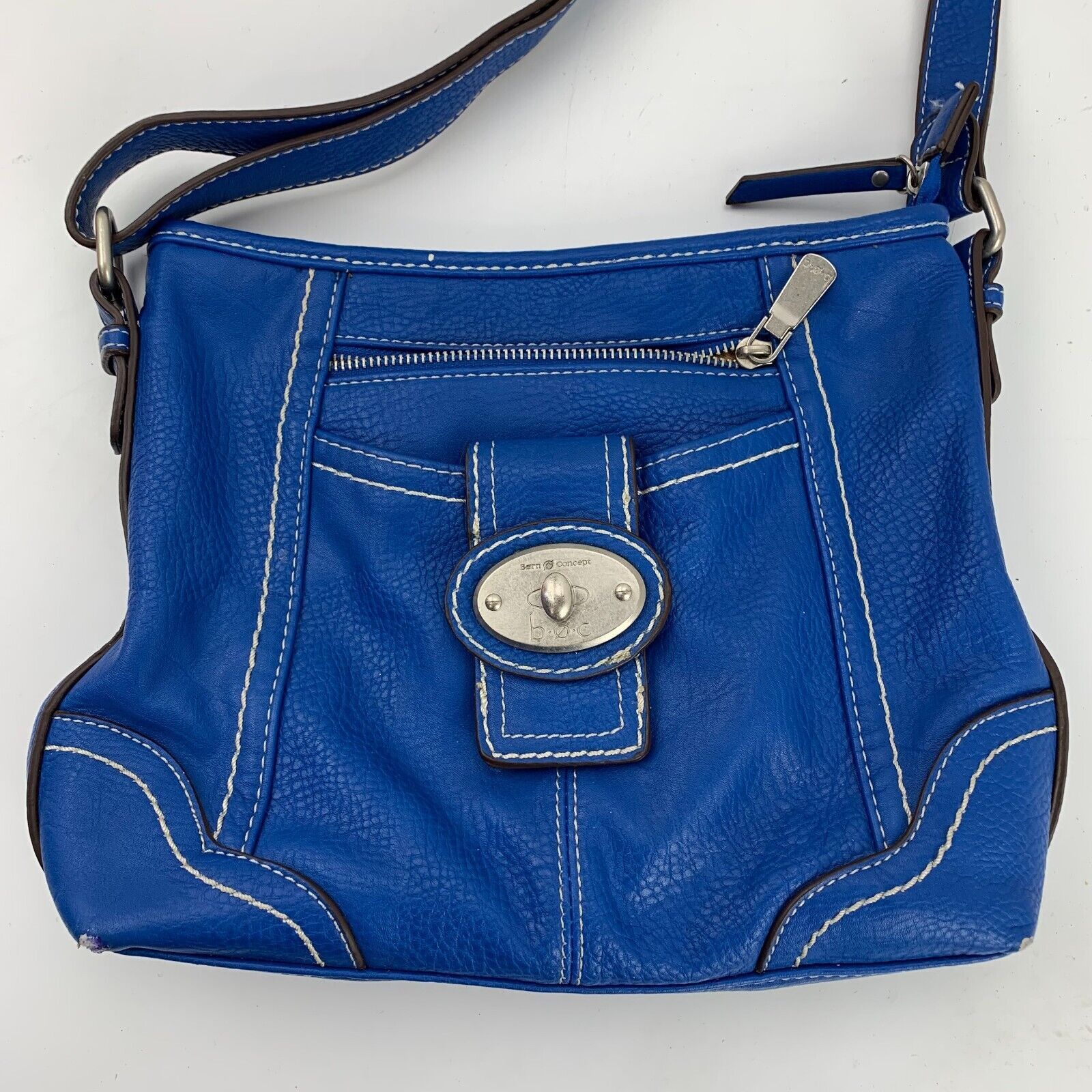 Vintage B.O.C. Born Concept Blue Purse Handbag 12" x 9" | Grailed