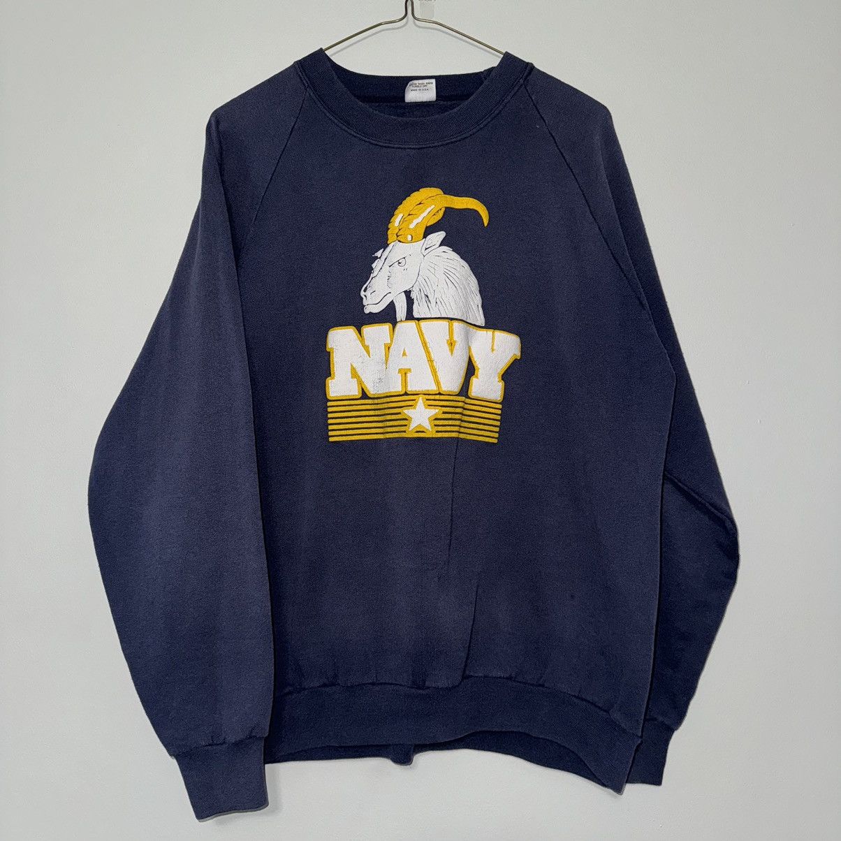 Vintage VINTAGE 80s US NAVY PUFF PRINT FADED ESSENTIAL CREWNECK | Grailed