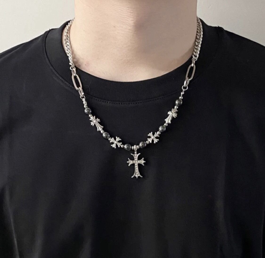 Chain × Jewelry × Streetwear Cross Necklace Punk Gothic Vamp | Grailed