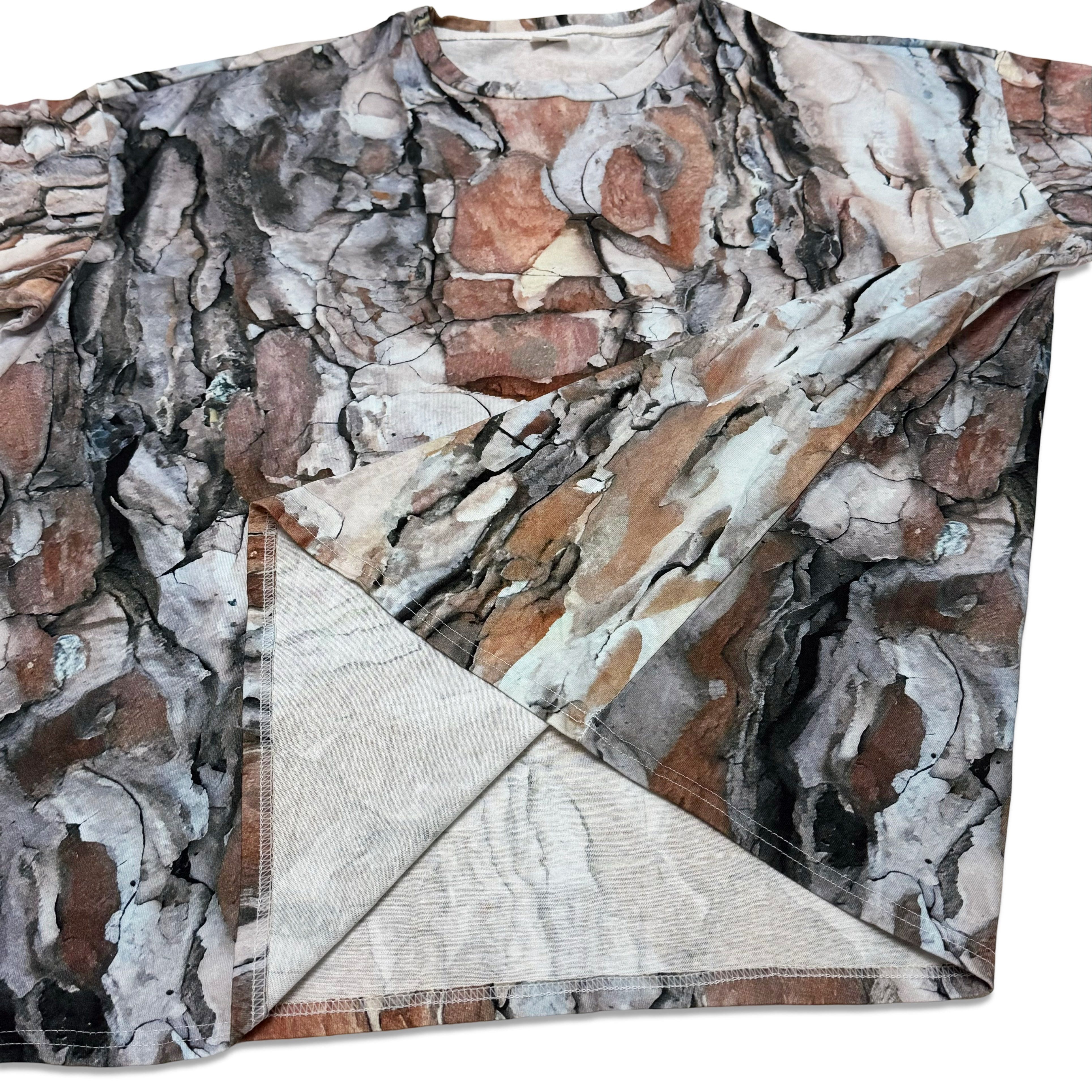 Streetwear Pine Tree Bark Camouflage All Over Pattern Oversized T-shirt ...