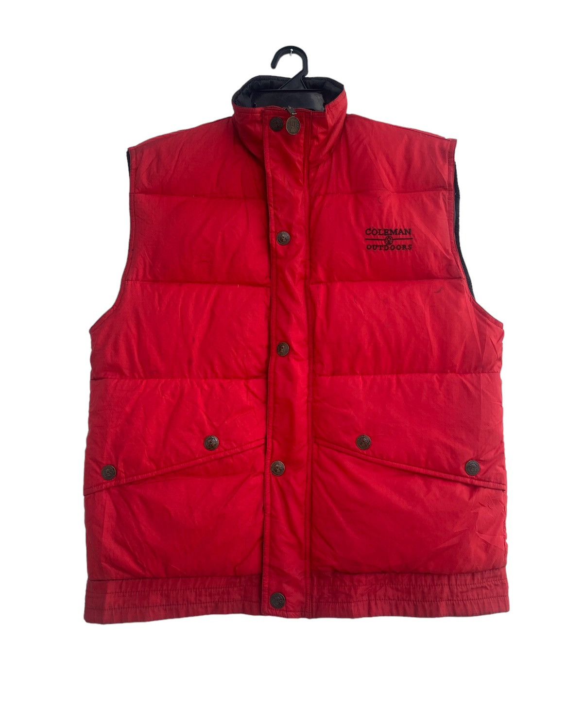 Coleman × Vintage Coleman reversible goose down puffer gillet outdoor ...