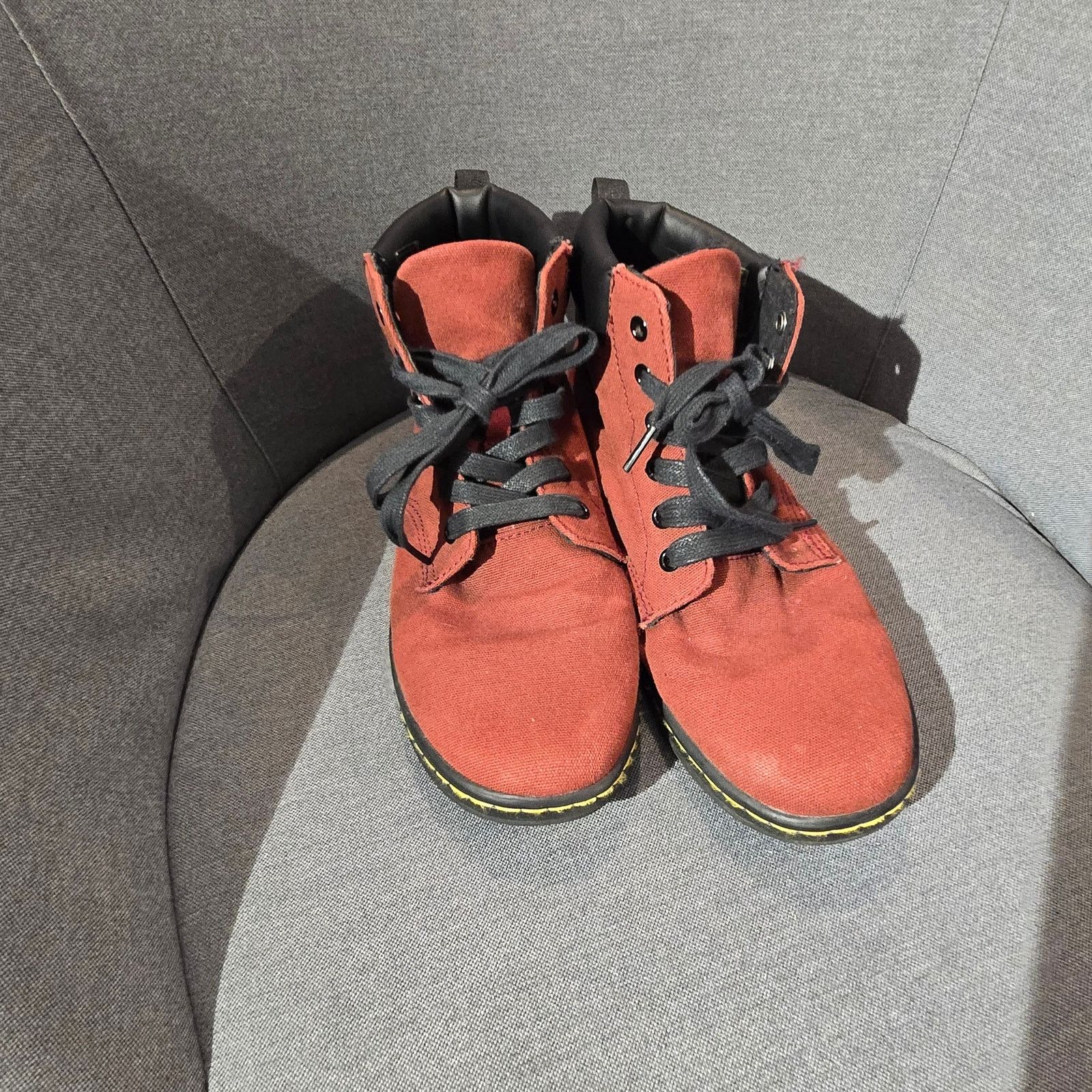Dr. Martens Dr Martens Maelly boots Cherry Red canvas US 10 women | Grailed