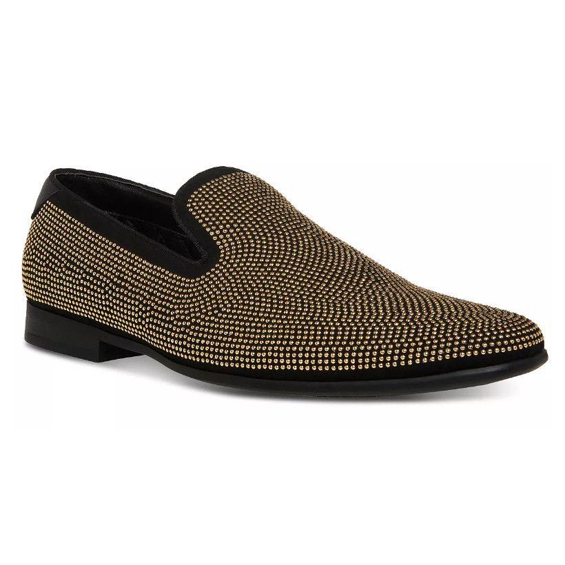 Steven Madden STEVE MADDEN Mezmoryz Stud Smoking Slipper BLACK/GOLD 7 ...