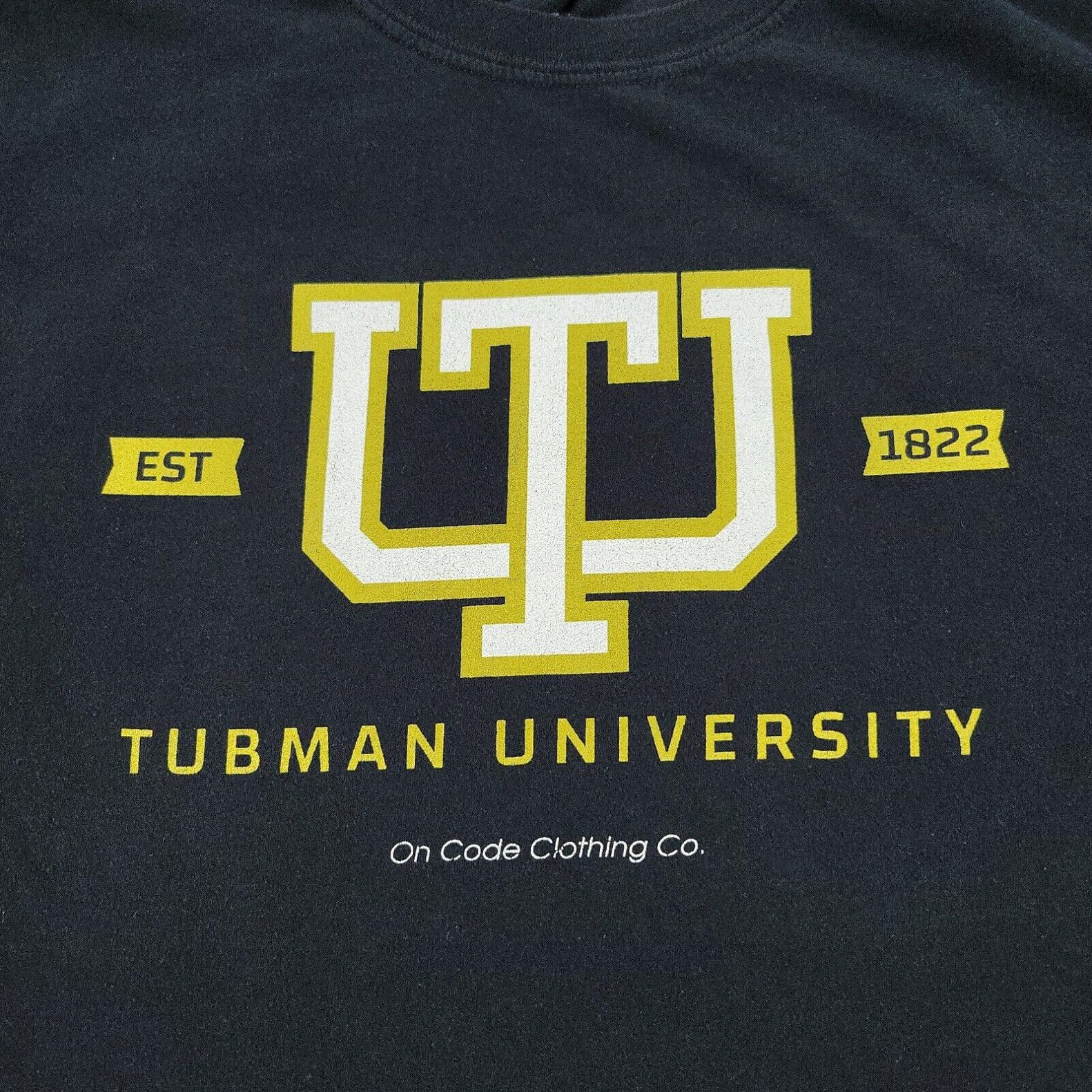 Logo 7 Tubman University Shirt Men 2XL Black TU Logo Graphic Tee Short ...