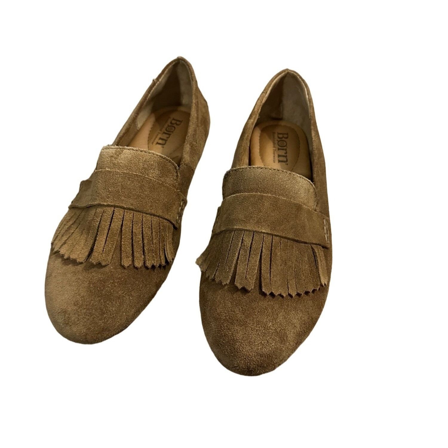 Born Born McGee Slip on Fringe Kiltie loafers brown suede Sz 7 | Grailed