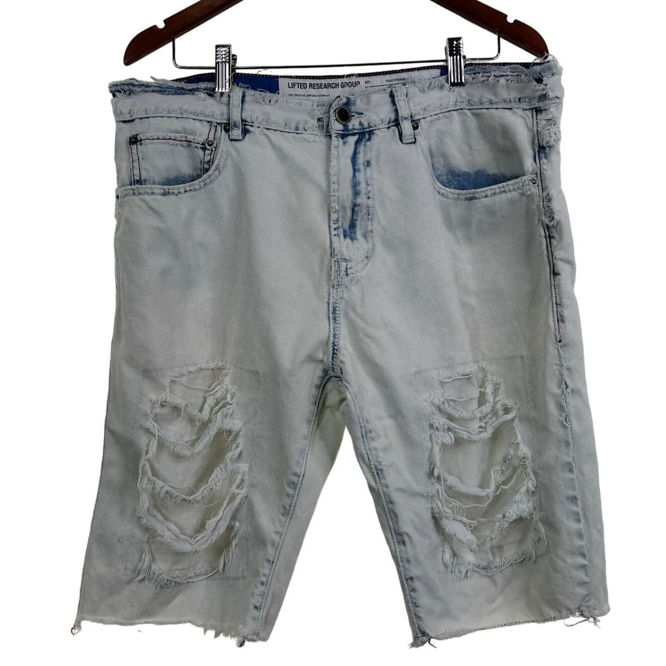 LRG LRG Lifted Research Mens Distressed Light Wash Jean Shorts | Grailed