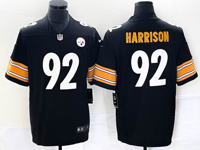 Custom Men Pittsburgh Steelers 92 James Harrison Black Jersey | Grailed