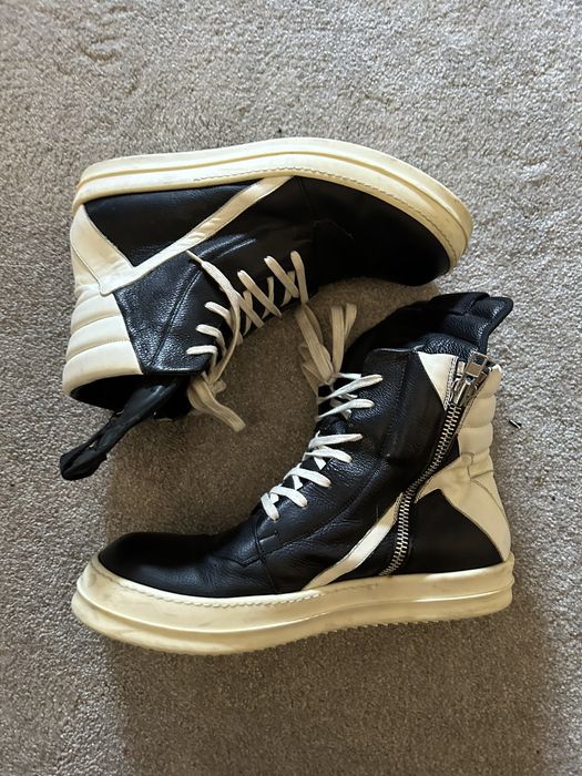 Rick Owens Rick Owens Black / White Geobaskets - Size 44 | Grailed