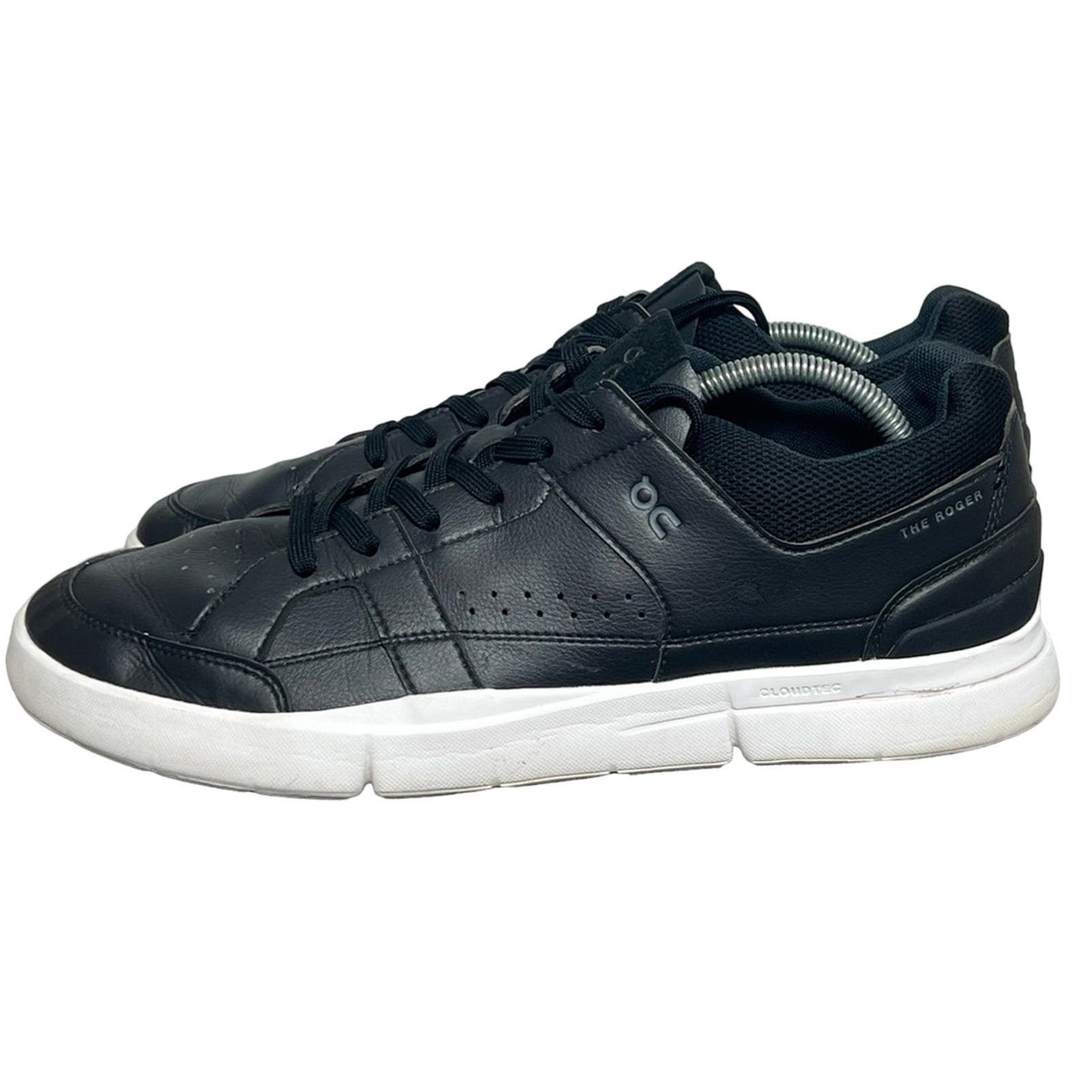 ON On Cloud The Roger Clubhouse Black Leather Sneakers NICE | Grailed
