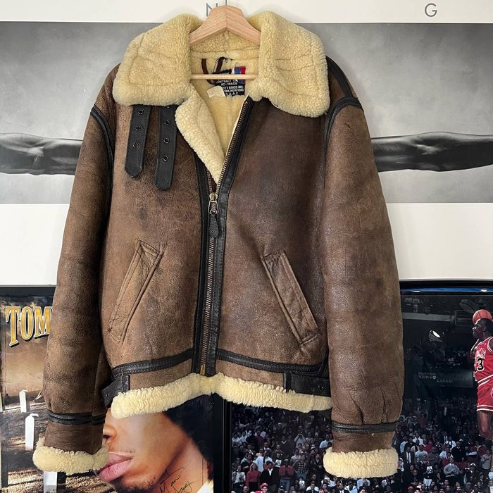 Schott Schott Type B-3 Mouton Leather Bomber Jacket Size 42 | Grailed