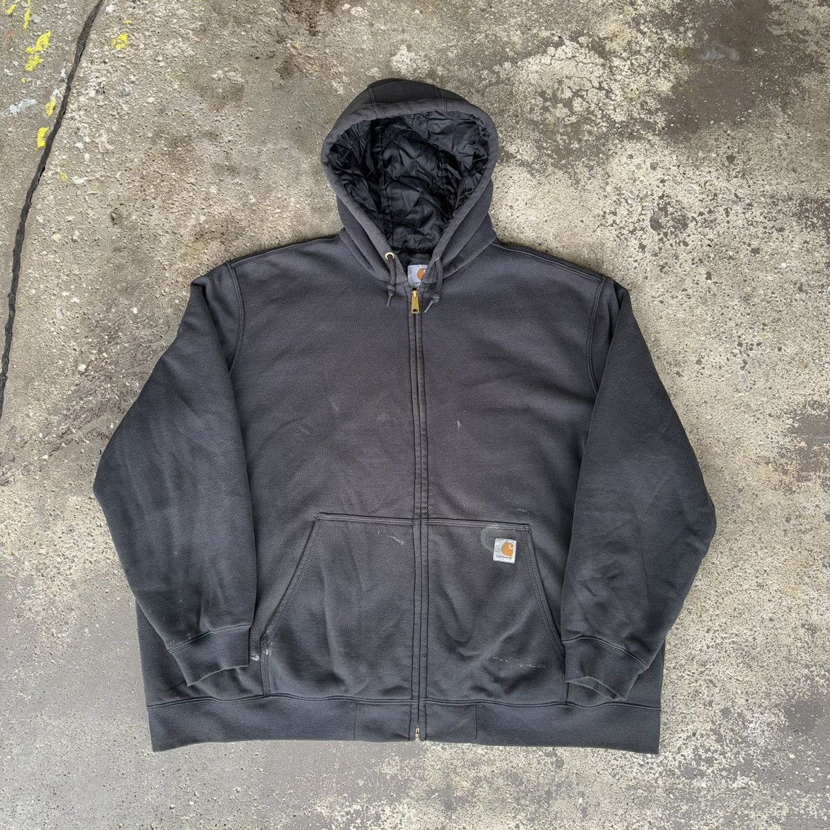 Vintage VINTAGE CARHARTT SUN FADED DISTRESSED BLACK ZIP UP HOODIE | Grailed