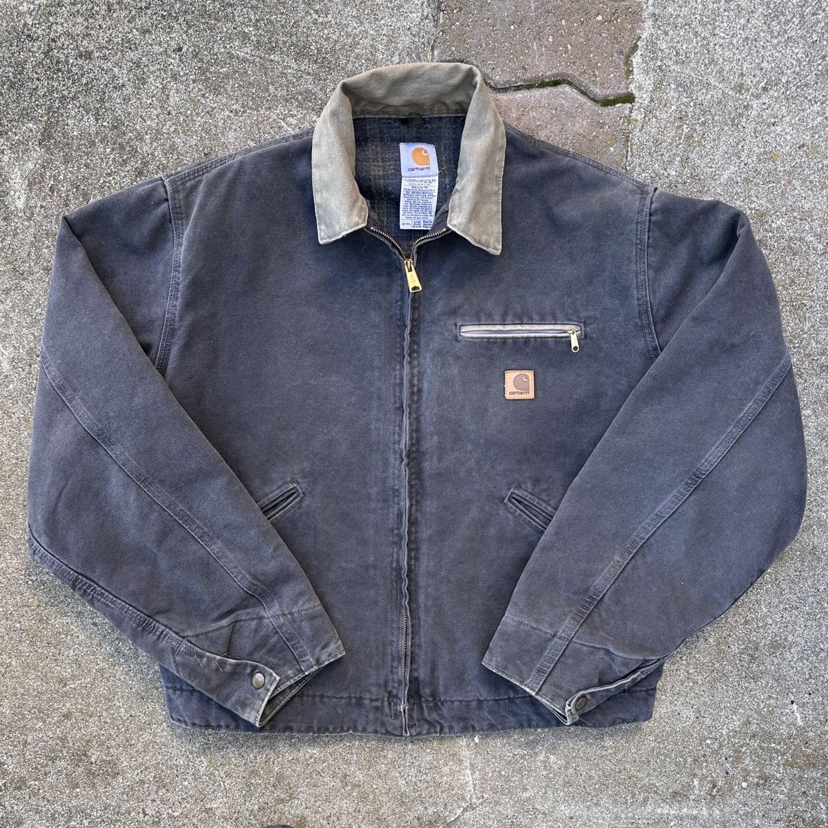 Carhartt × Streetwear × Vintage Faded Blue Carhartt Detroit Jacket J97 PTL Rare Color USA | Grailed