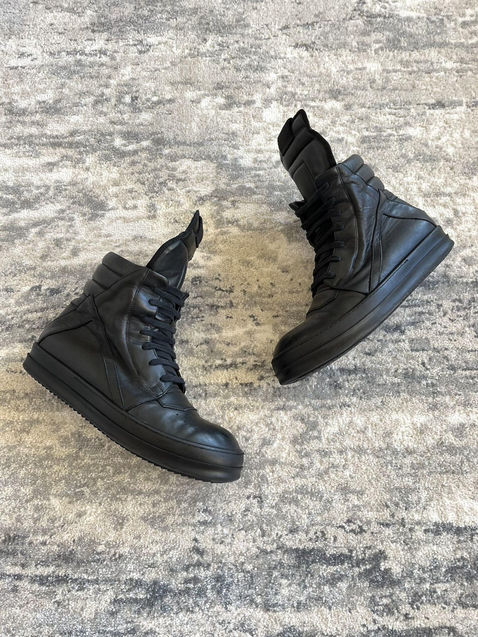 Rick Owens rick owens ss15 triple black geobaskets | Grailed