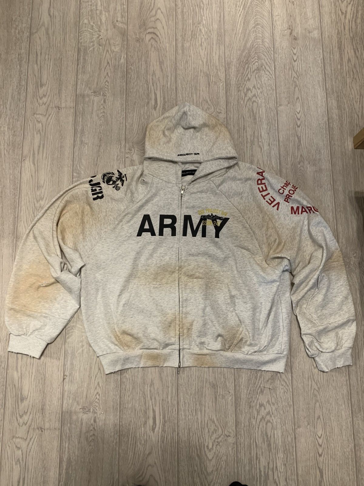 PROJECT G/R Project GR Army zip hoodie | Grailed