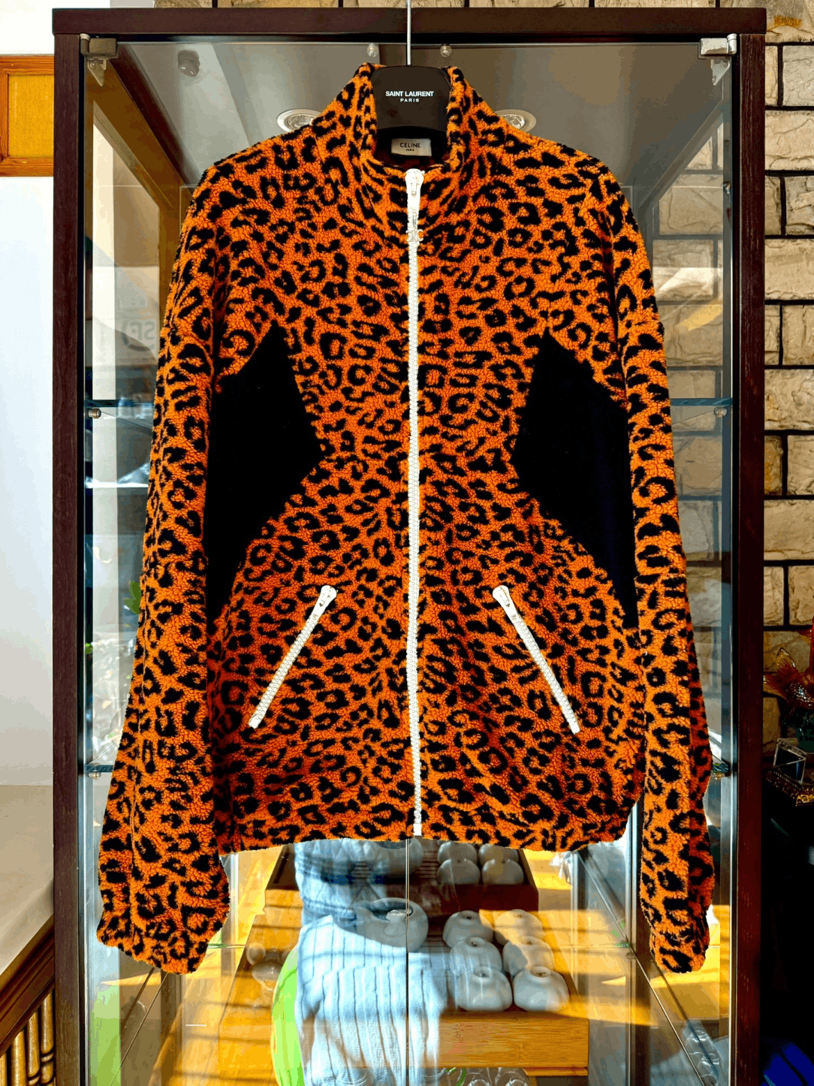 Celine × Hedi Slimane Celine 21SS Runway Leopard Fleece Jacket | Grailed