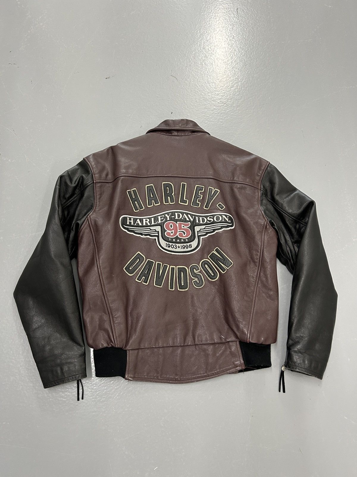 Vintage Crazy vintage 90’s Harley Davidson leather 95 years jacket ...