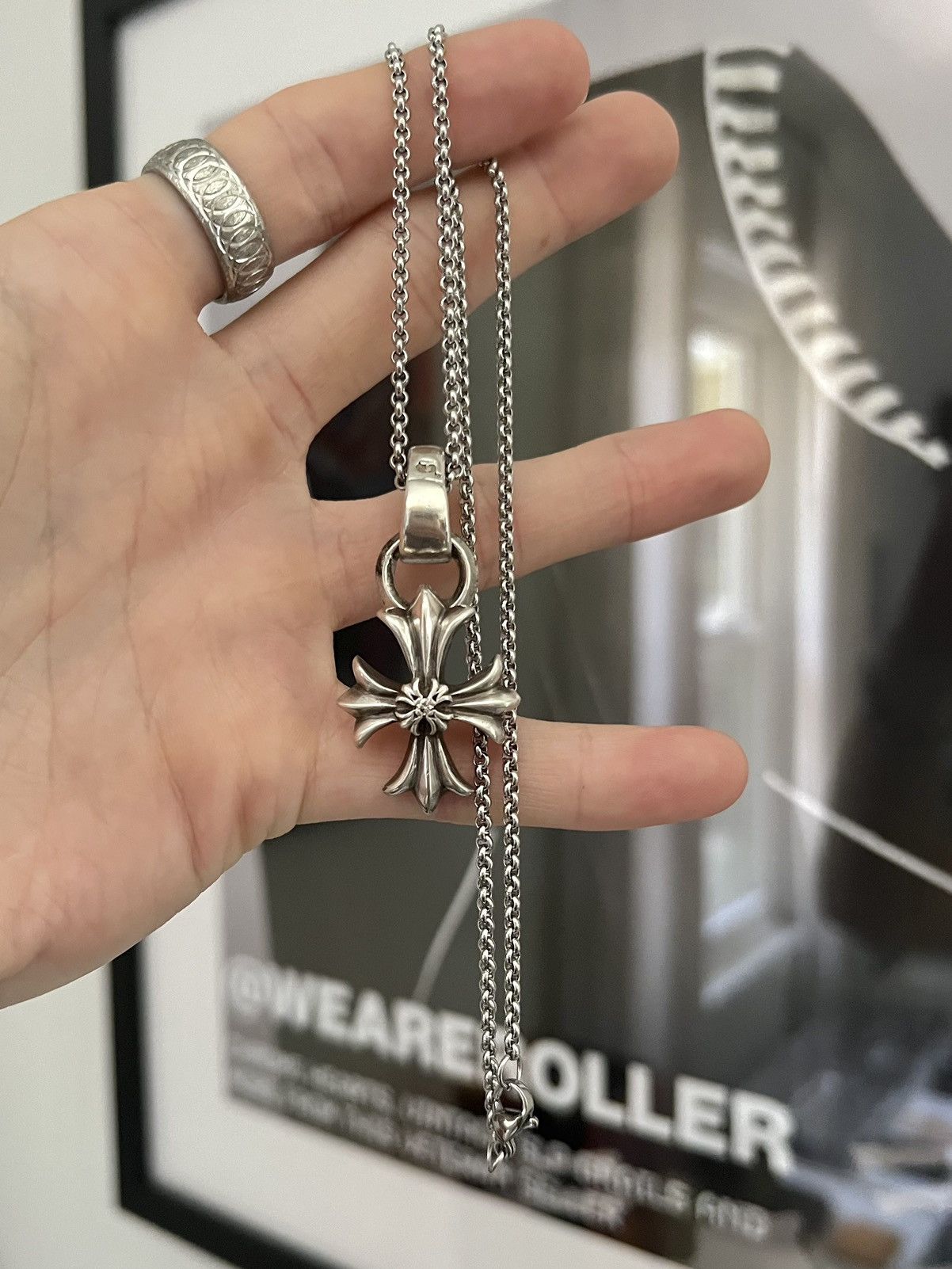 Chrome Hearts DIAMOND PLUS CROSS CHAIN NECKLACE | Grailed