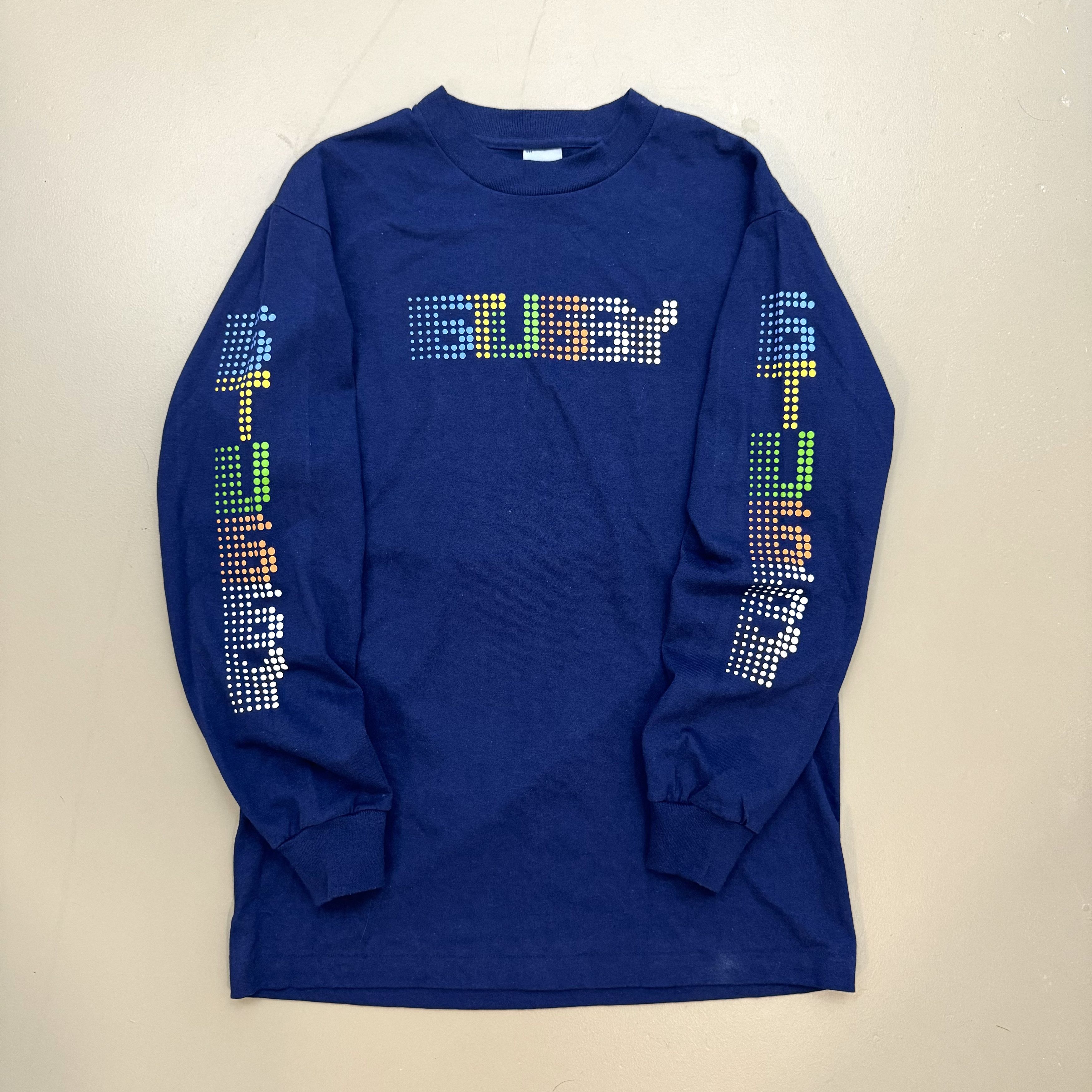 Streetwear × Stussy × Vintage VTG 90s Stüssy Long Sleeve Pixel Gradient ...
