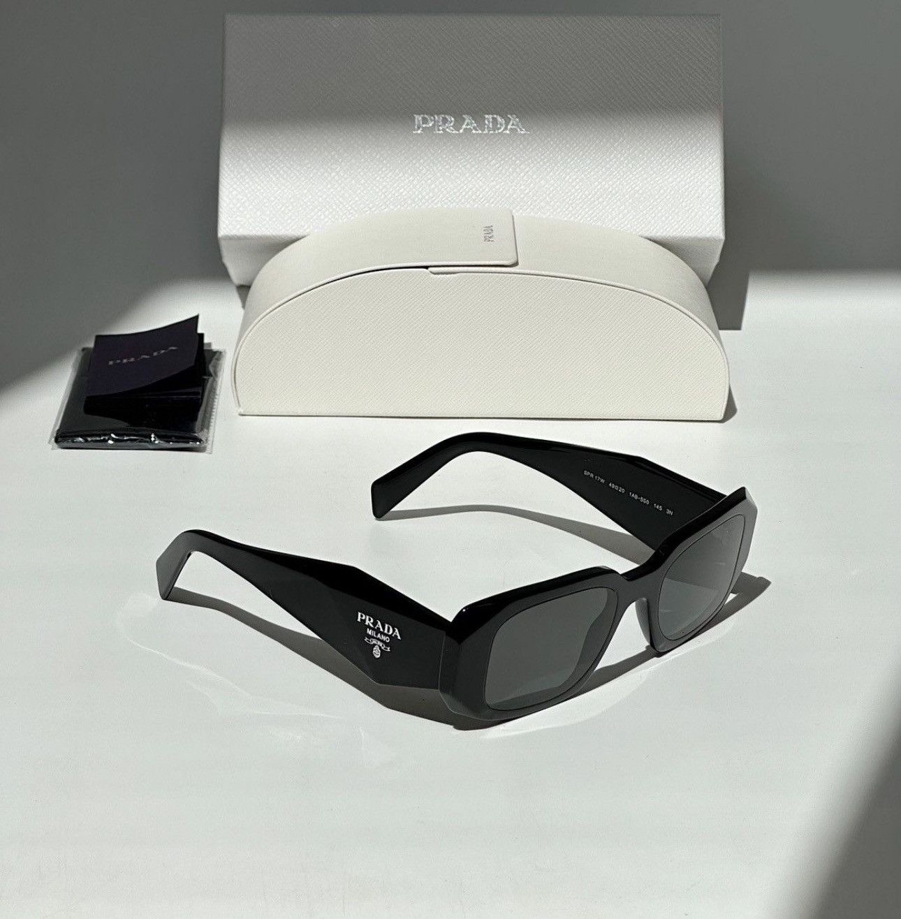 Raf Simons PRADA 2023 Symbole Black Sunglasses SPR17W rapper runway ...