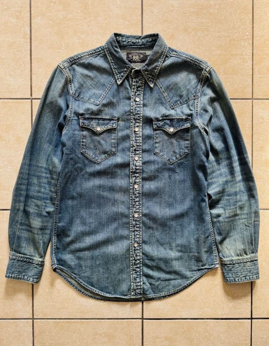 Luxury RRL Ralph Lauren Double RL denim western shirt | Grailed