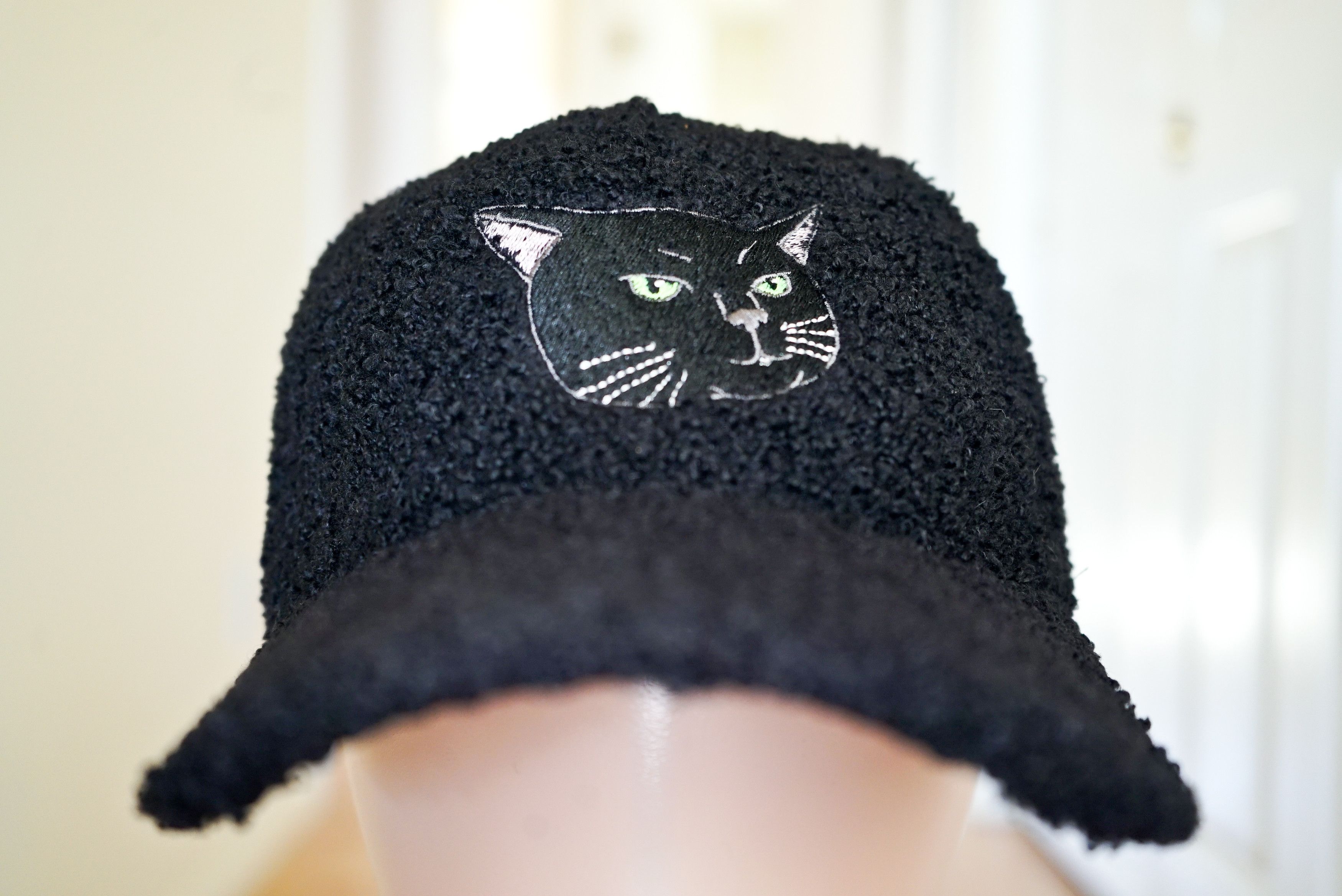 Handmade Black Cat Zoning Out Dissociating Meme Embroidered Hat | Grailed