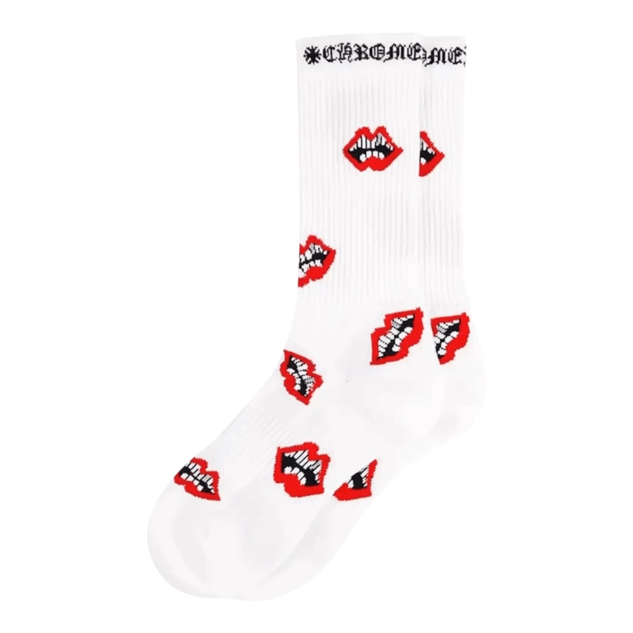 Chrome Hearts x Matty Boy Chomper Logo Socks White Red Black | Grailed