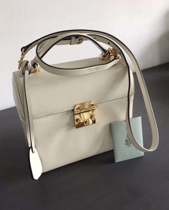 Mark Cross Mark Cross Sara Saffiano Leather Crossbody Bag Ivory New ...