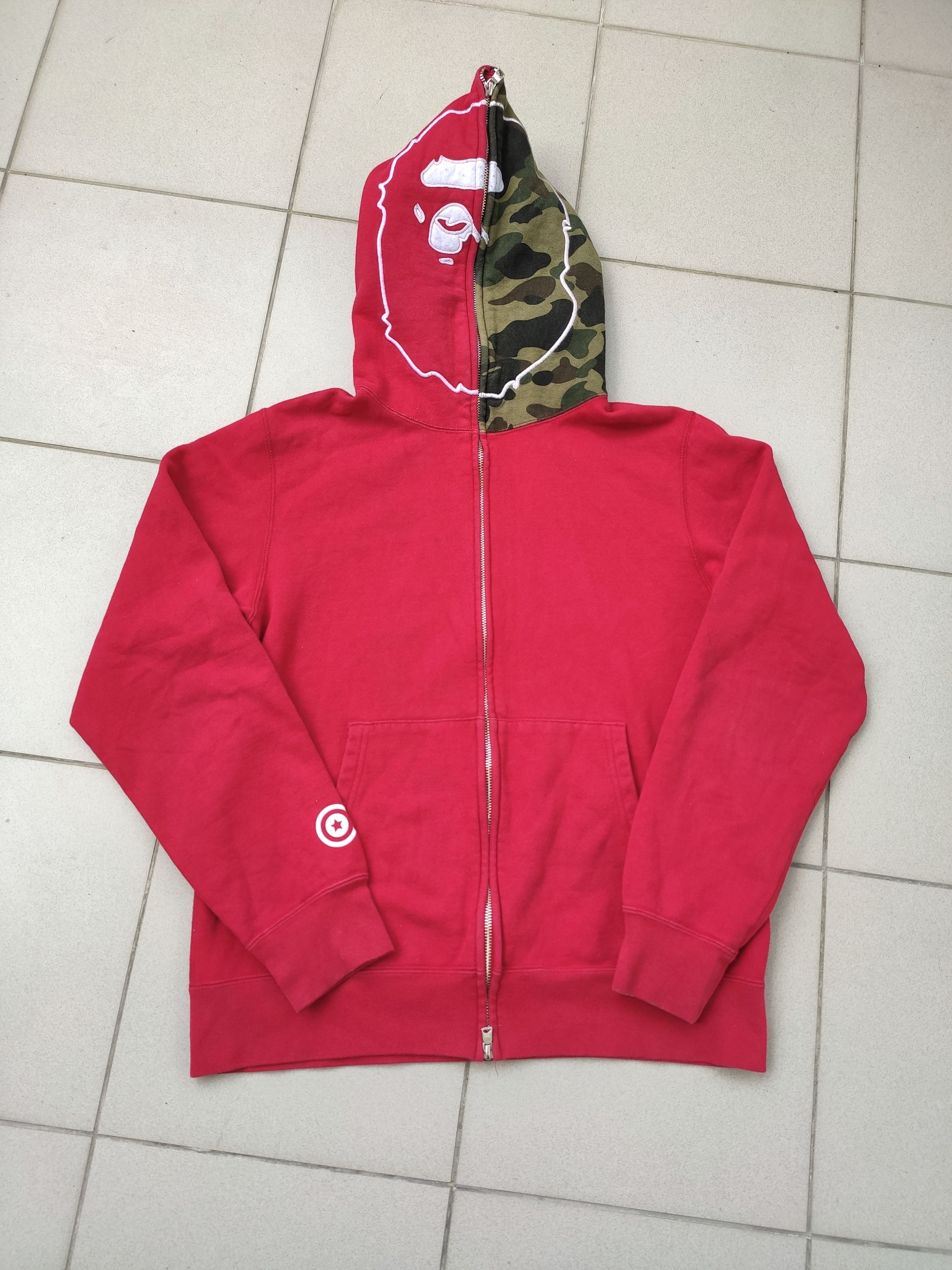 Bape Bape Shark hoodie zip ape monkey japan | Grailed