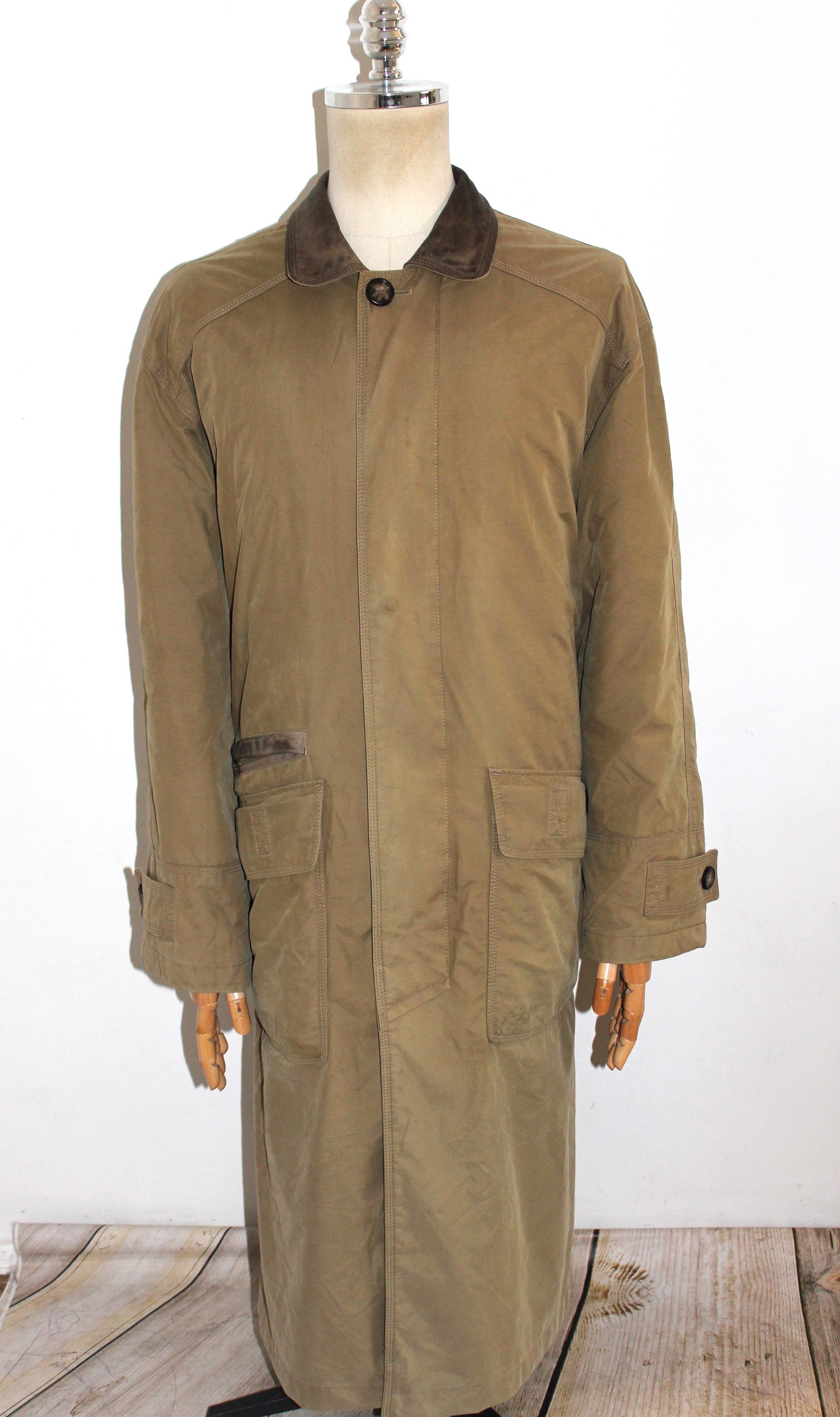 Baracuta × Designer BARACUTA Leather Collar Long Trench Coat Jacket ...