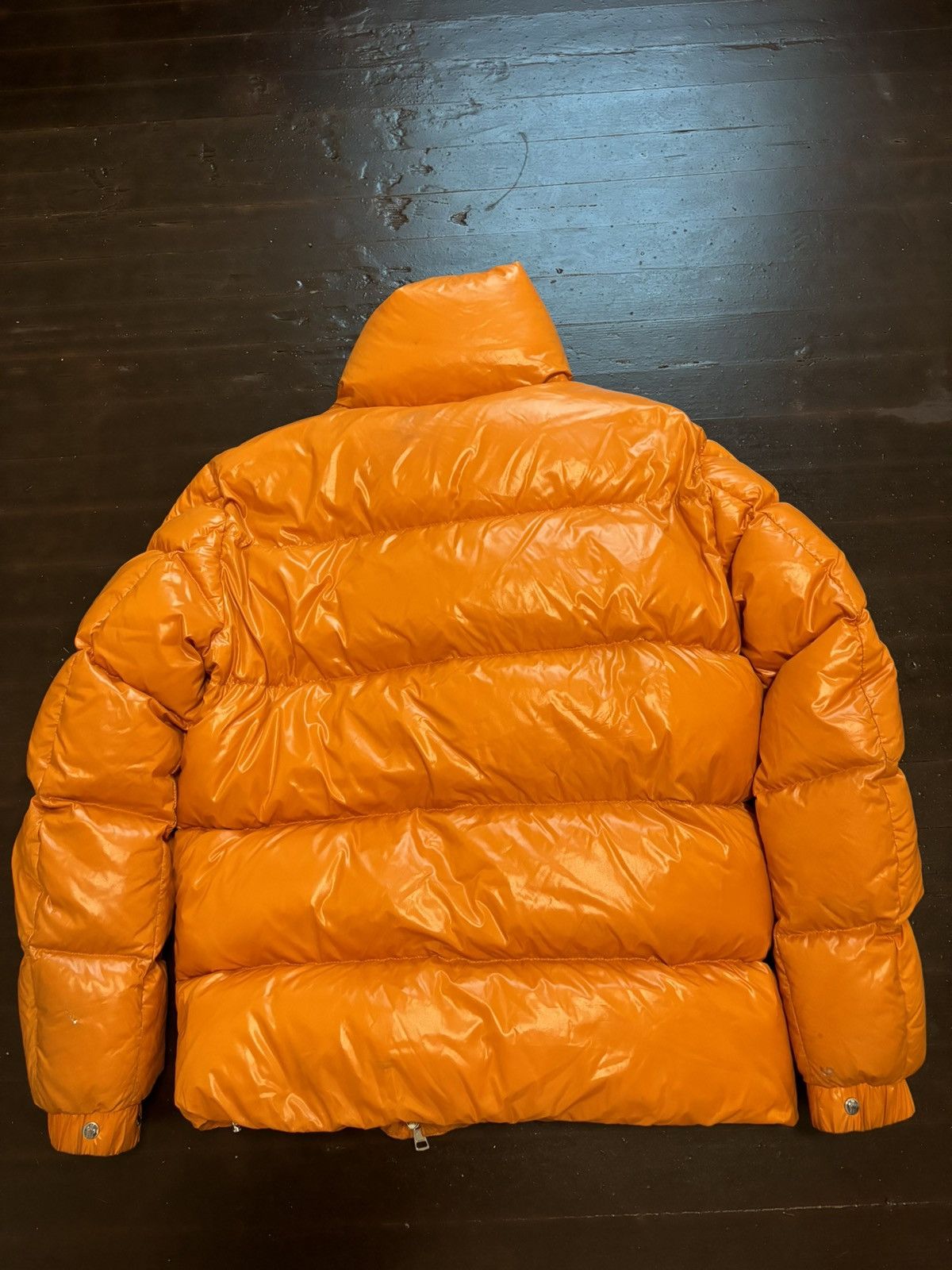 Moncler Orange and Green Patch Dervaux Puffer Jacket | Grailed