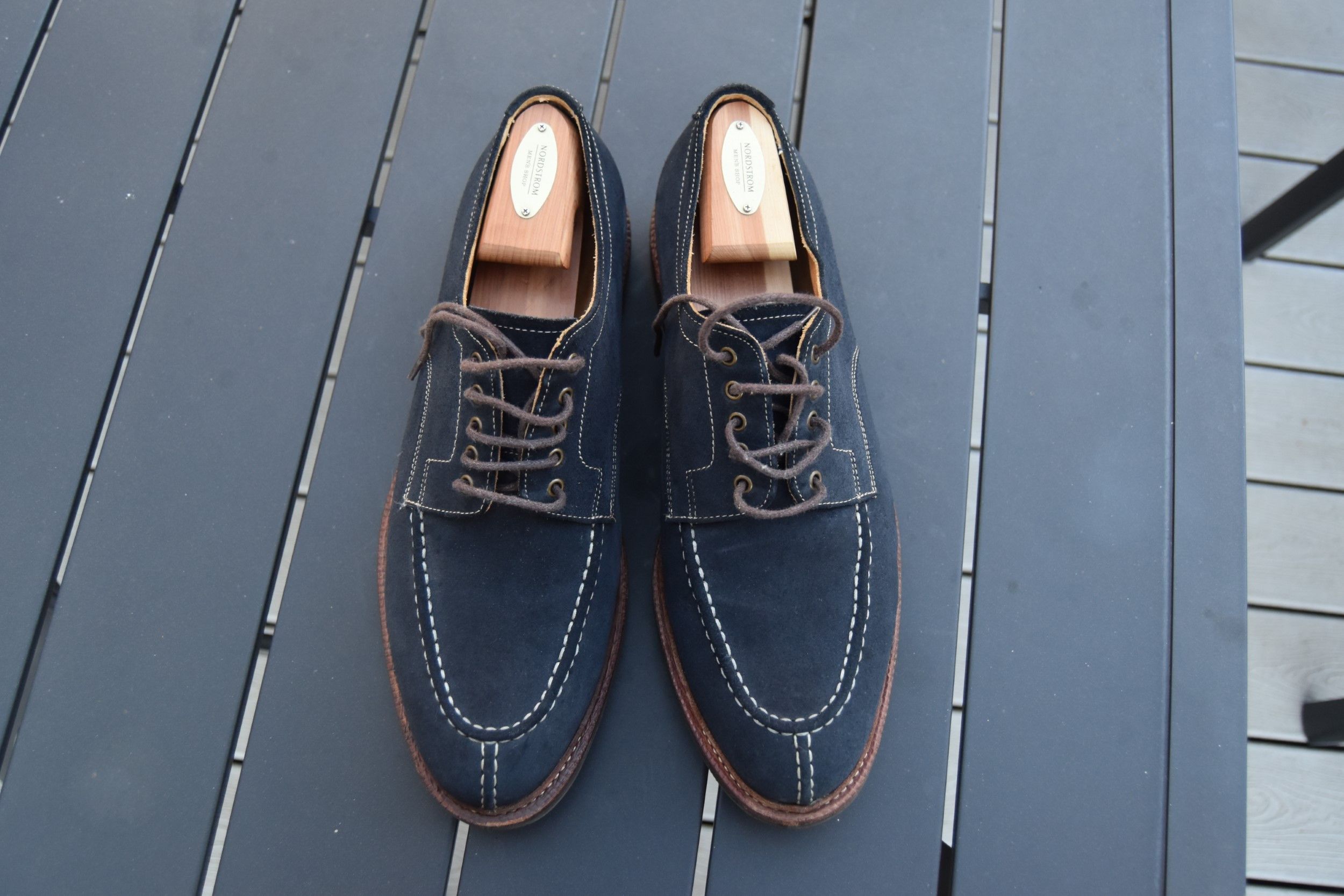 Meermin Meermin suede navy split-toe bluchers in 7.5 HOK | Grailed