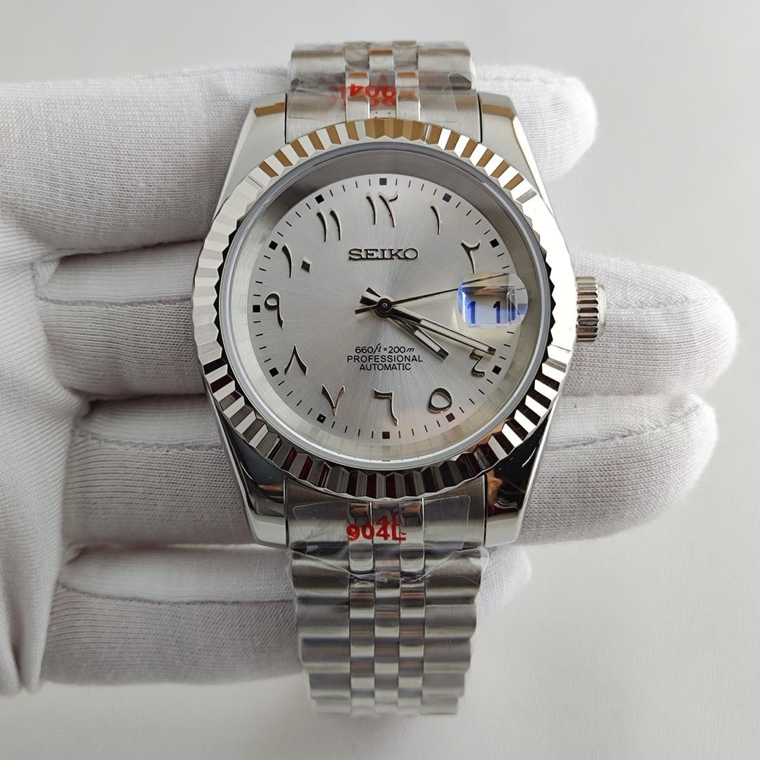 Seiko Silver Arabic Numeral Custom Seiko DayDate Mod | Grailed