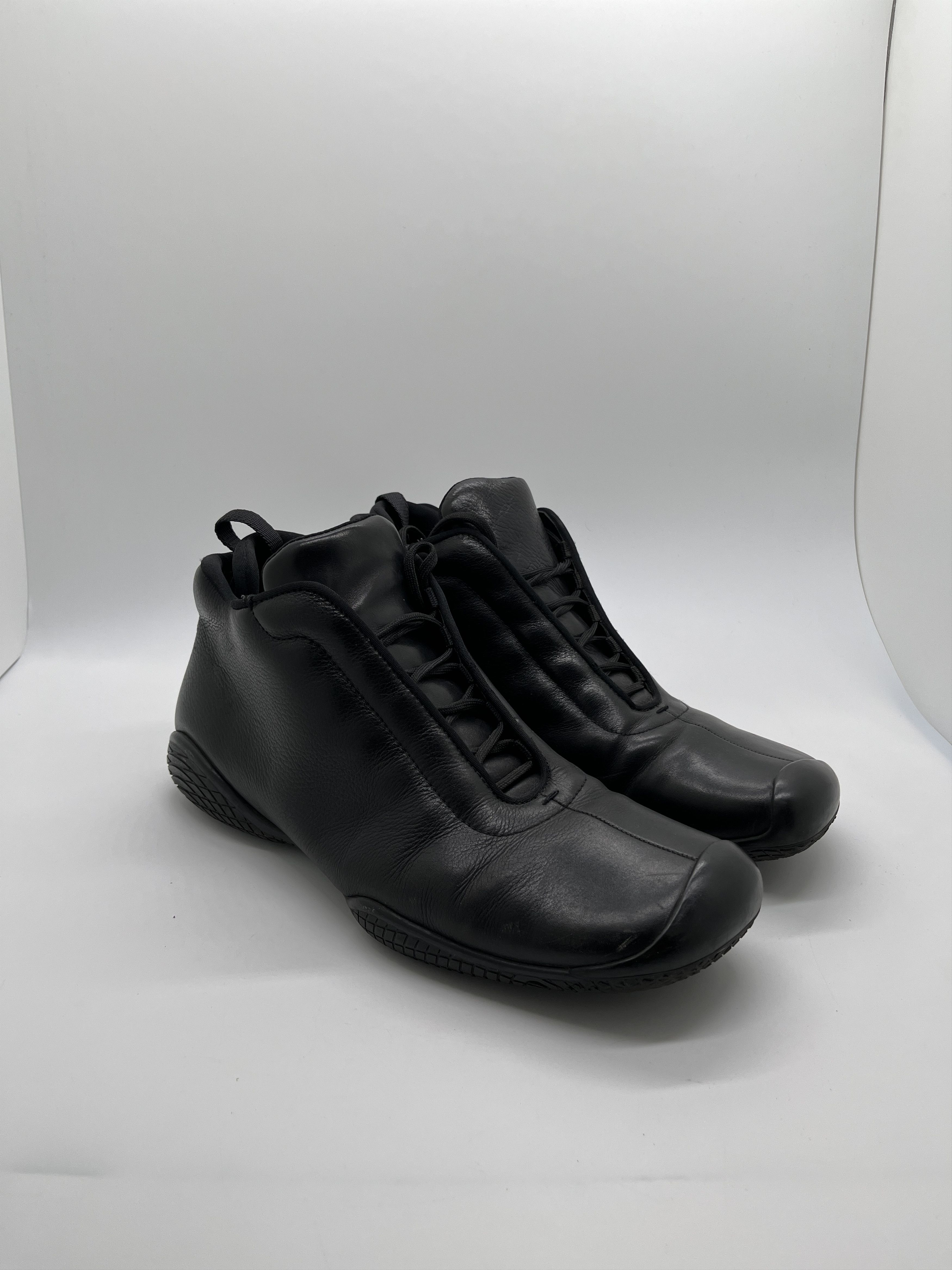 Prada Mid Top Leather Sneakers | Grailed