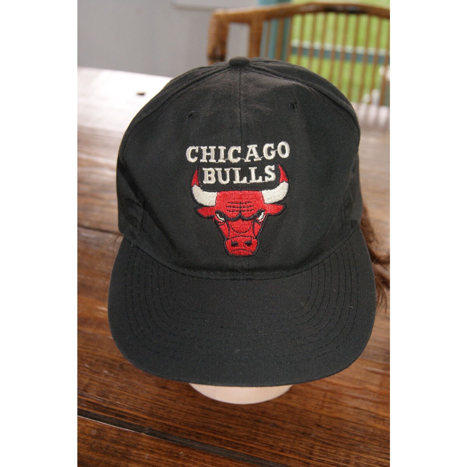 Otto VTG 90s Otto Chicago Bulls Snapback Cap Hat NBA Jordan Black | Grailed