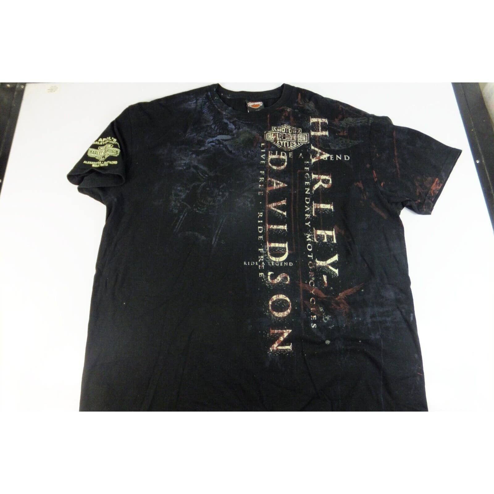 Harley Davidson Y2k Harley Double sided graphic Xl Live To Ride USA ...