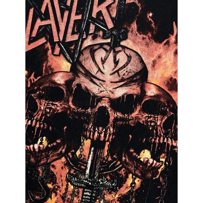 Other Slayer tribal goth flame fire sword skull goth metal shirt | Grailed